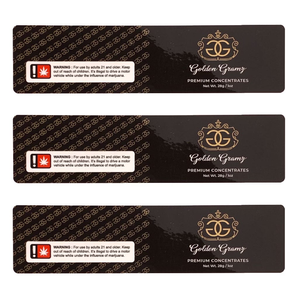 28g Concentrate Jar Labeling | 1.5" x 6.5” | GOLDEN GRAMZ – Creative Labz: Packaging Solutions