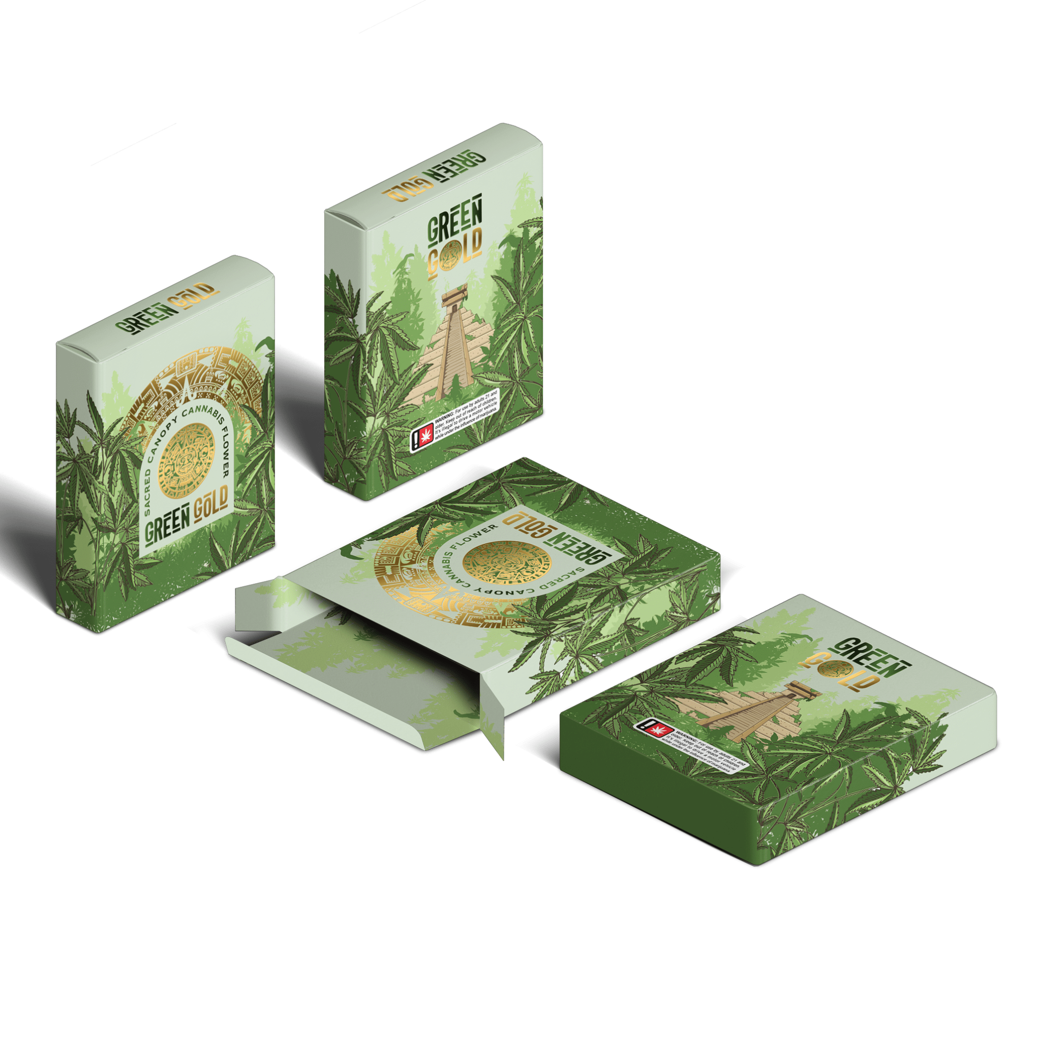 3.5g Mylar Bag Boxes | Resealable 8th Bag Packaging | GREEN GOLD ...
