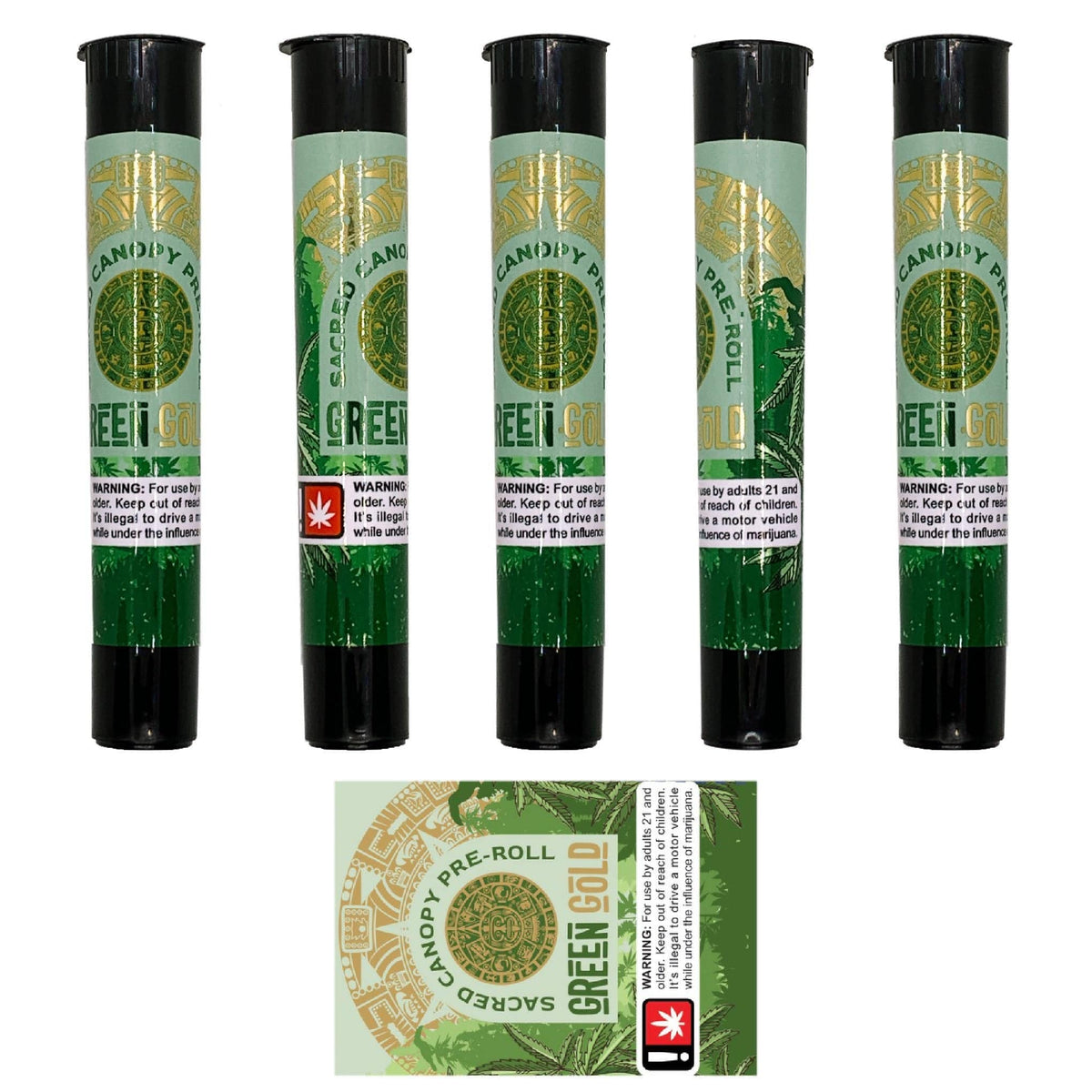 Pre-Roll Packaging | 116 mm Doob Tube | GREEN GOLD – Creative Labz ...