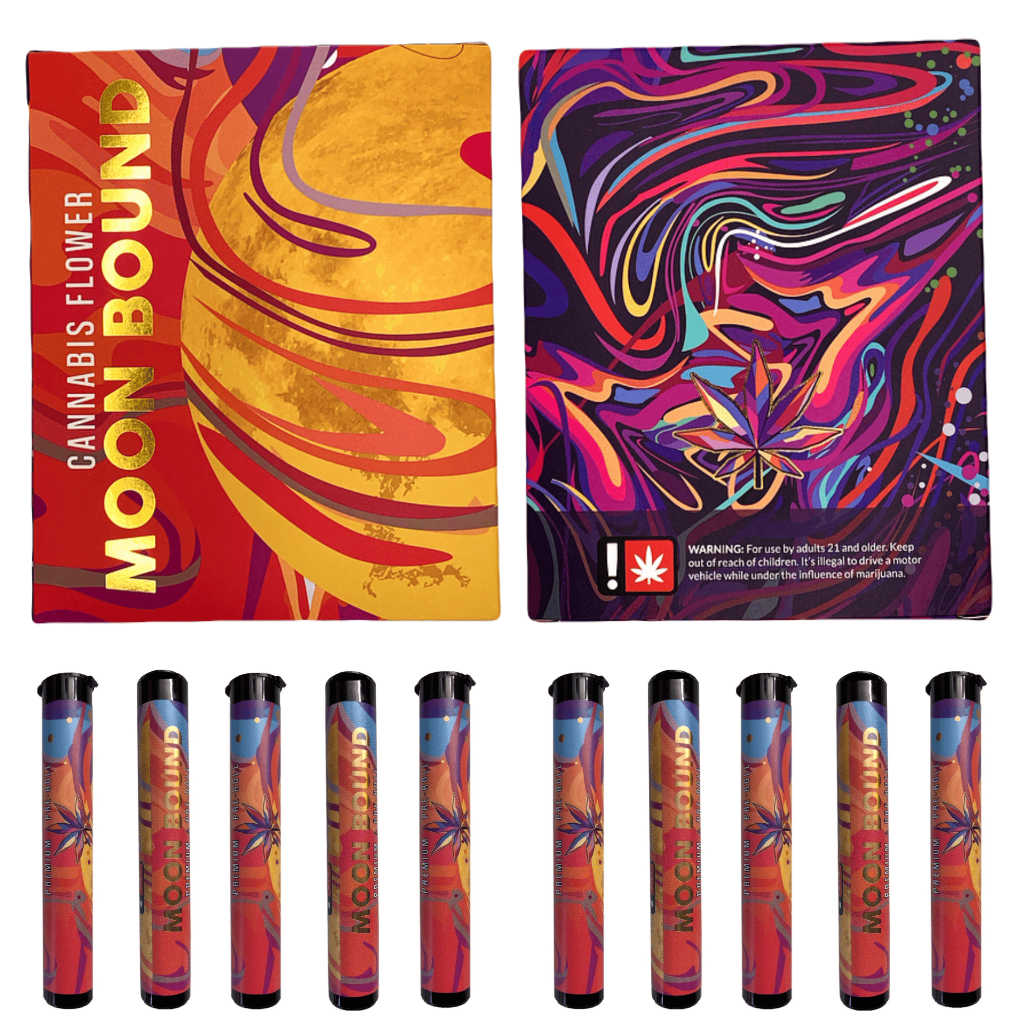 MOON BOUND Pre-Roll Box Set – Includes 10 Doob Tubes Per Box | Creative ...