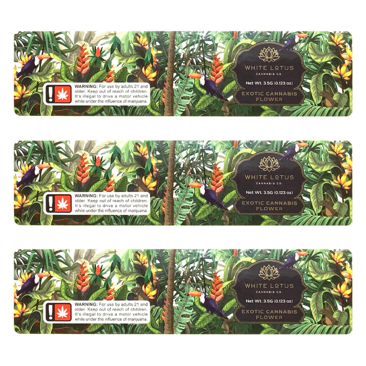 3.5g Cannabis Jar Labeling | 1.5" x 6.5” | WHITE LOTUS – Creative Labz ...