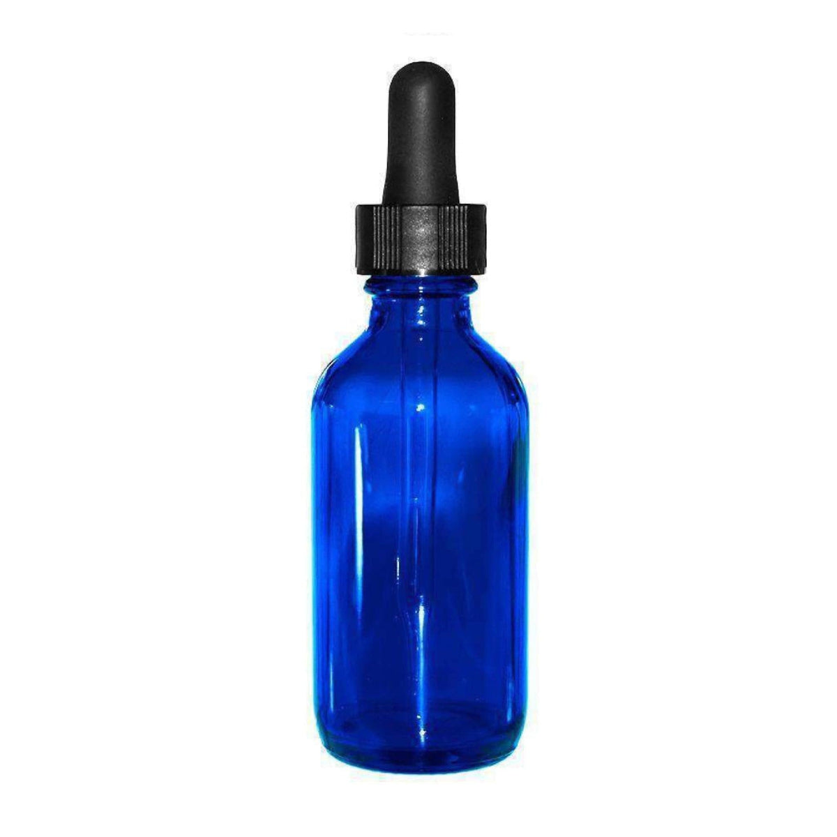 Blue 2 oz Tincture Boston Round Childproof Glass Dropper Bottle ...