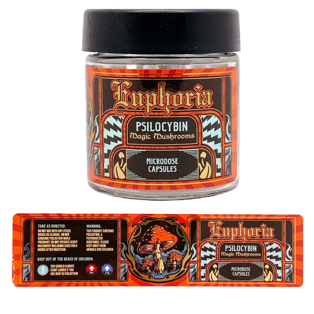 EUPHORIA | Microdose | Clear Glass Jars | Child Resistant | Shroom ...