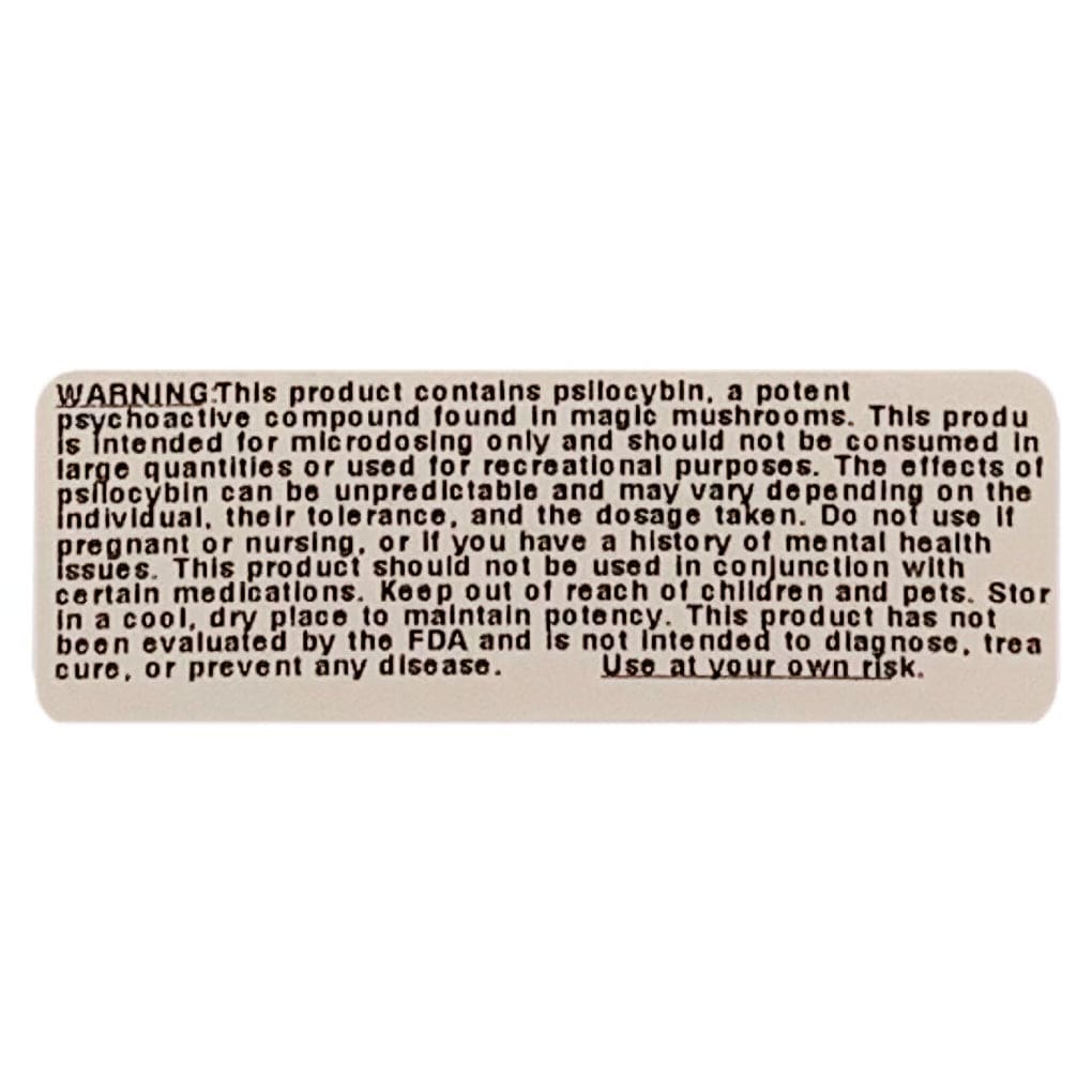 Magic Mushroom Warning Labeling Sticker | .75 x 2.25” | Creative Labz ...