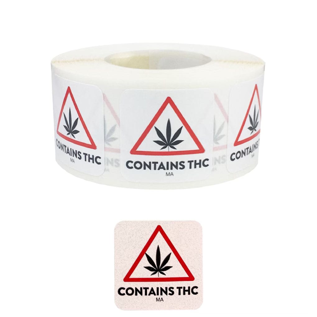 MASSACHUSETTS | Cannabis Triangle Warning Label | 1“ x 1“ Sticker ...