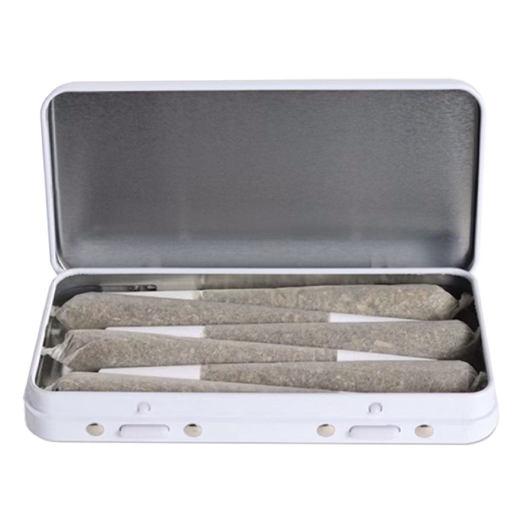 WHITE | Pre-Roll Packaging Tin | 6x 109mm Cones | Child Resistant ...